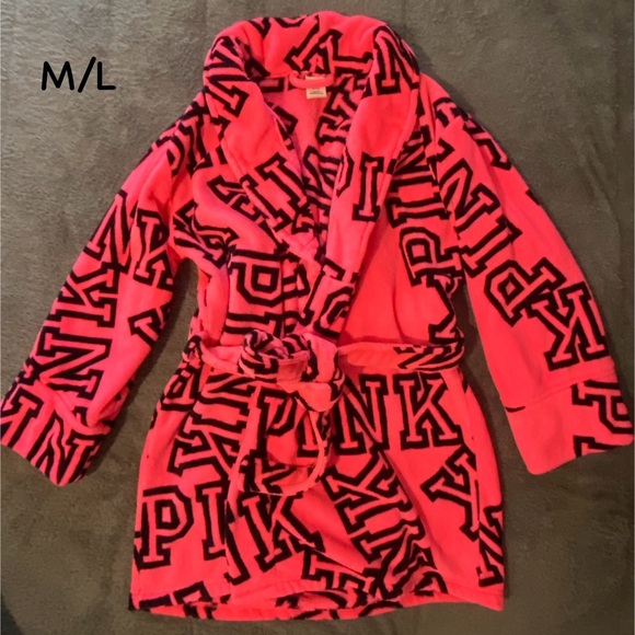 Victoria's Secret | Intimates & Sleepwear | Pink Logo Plush Robe | Poshmark